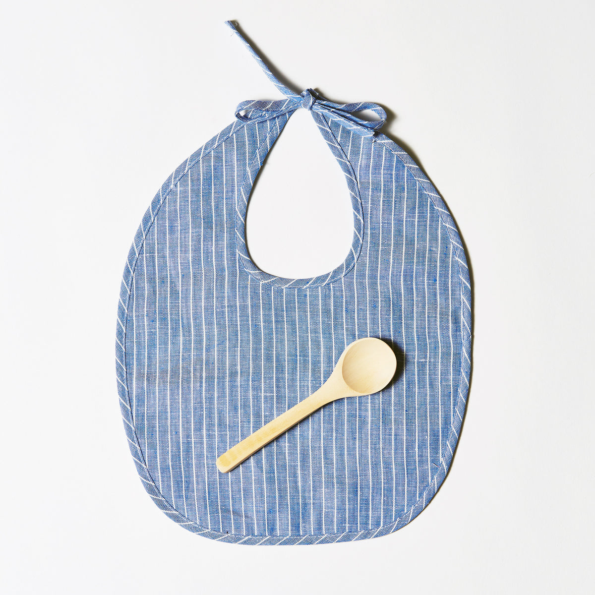 Linen Bib or Set - Indigo + White Pinstripe – Odette Williams